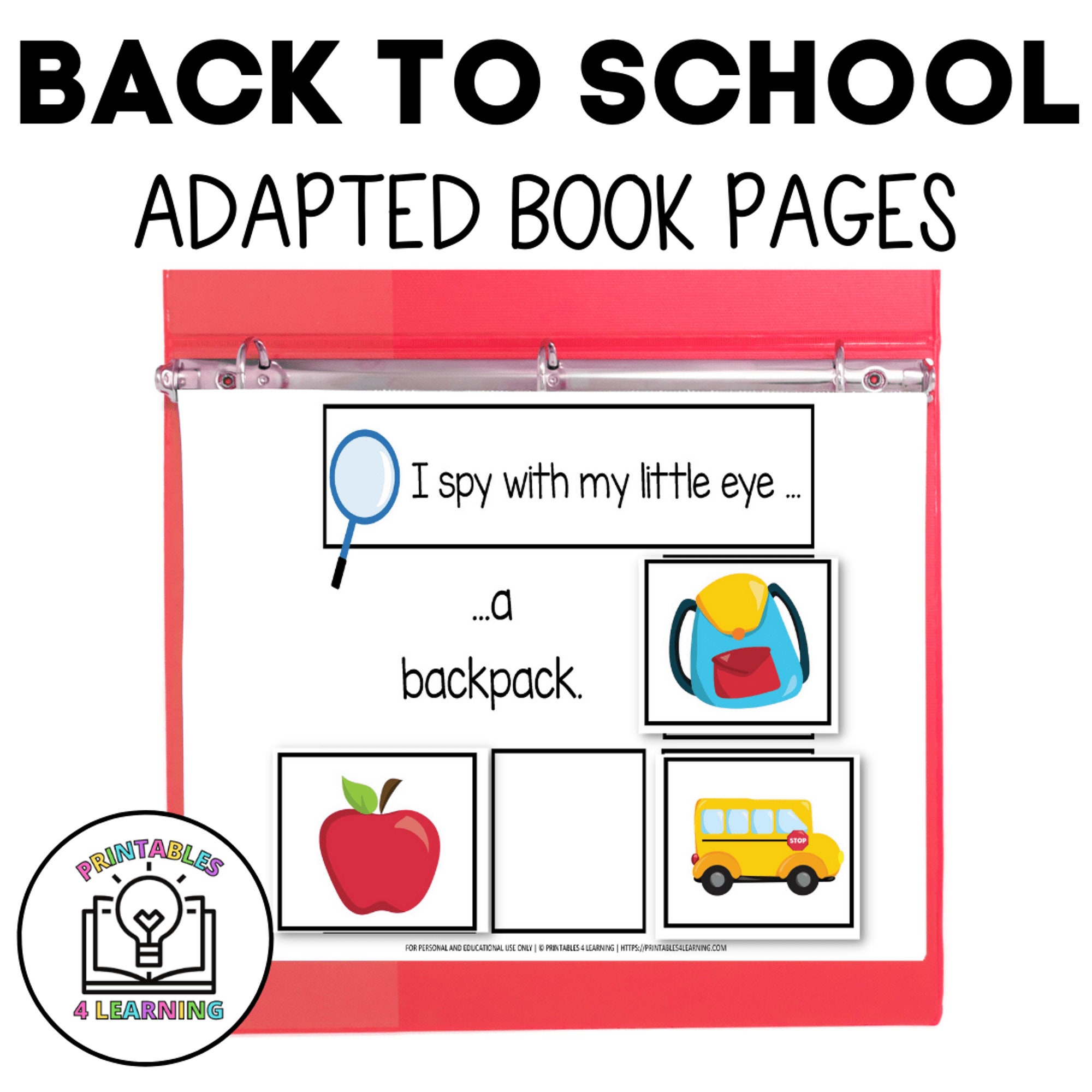 I Spy Game: Back to School Printable Kids Activity Instant Digital ...