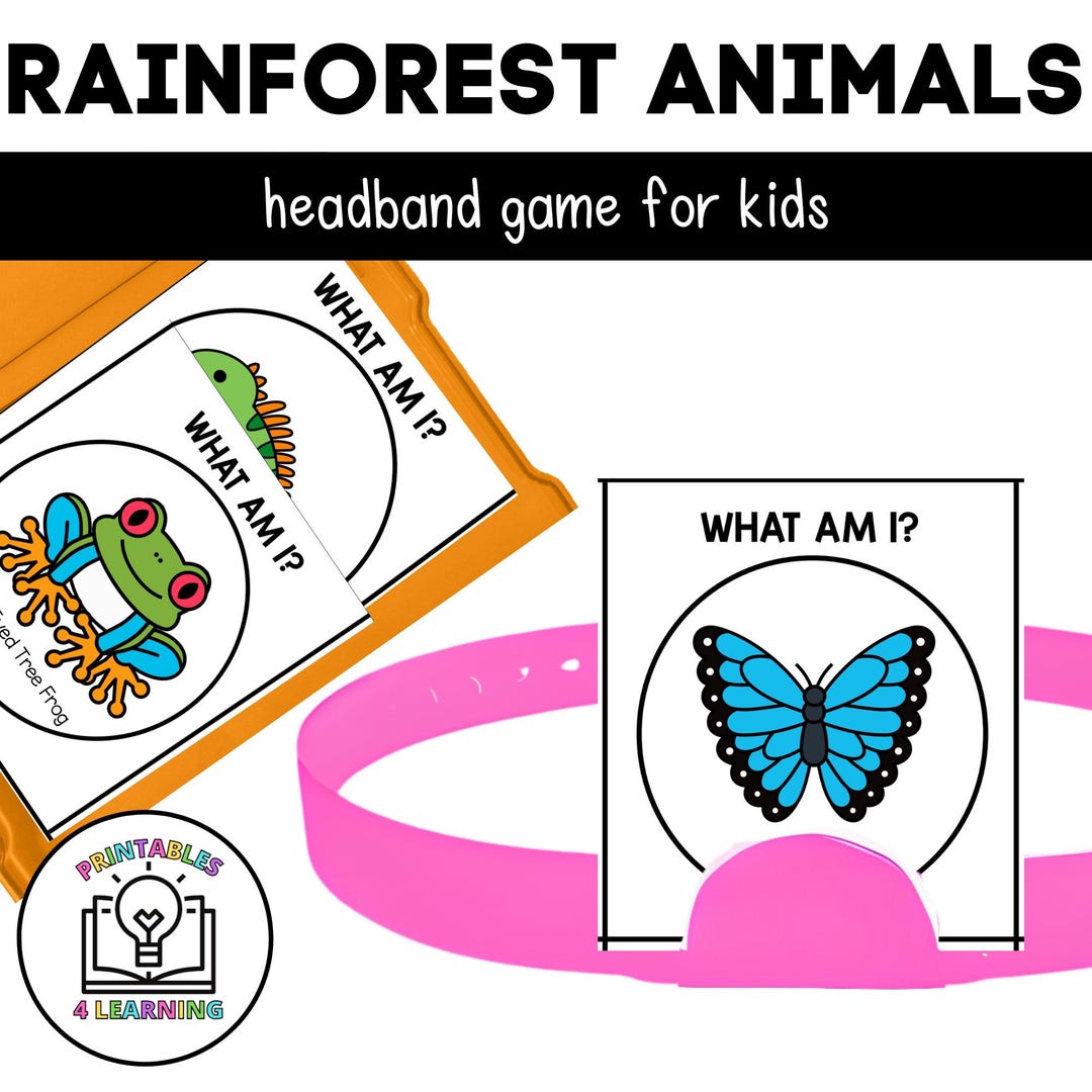 Who Am I? Headbands Game - Rainforest Animals Edition - Etsy