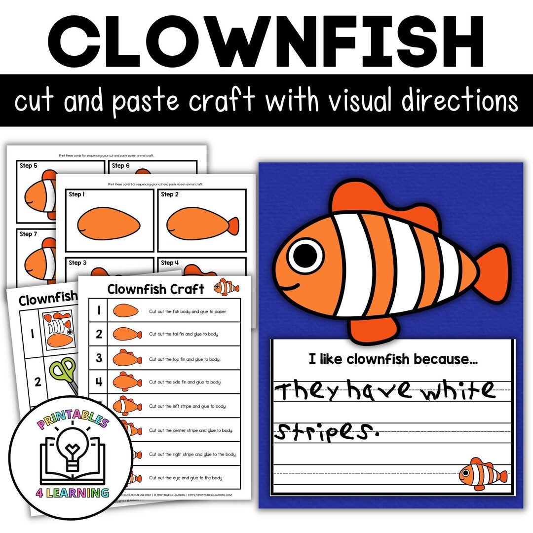Printable Clownfish Cut and Paste Craft - Instant Digital Download - Etsy
