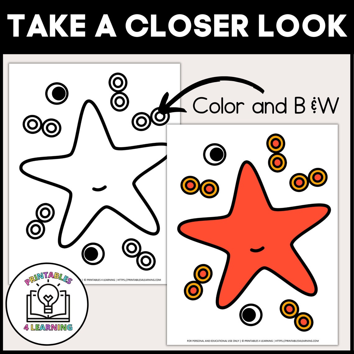 Printable Starfish Cut and Paste Craft Instant Digital Download - Etsy