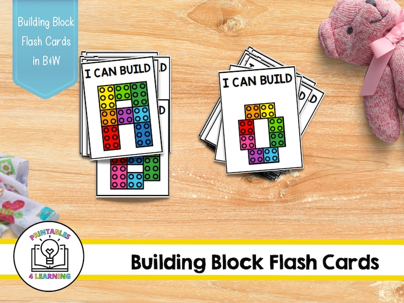 ABC Building Block Printable Worksheets - Brick Building Challenge STEM ...