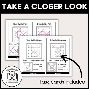 Pet Geoboards | Task Cards and Full Page Geoboard Activities - Etsy