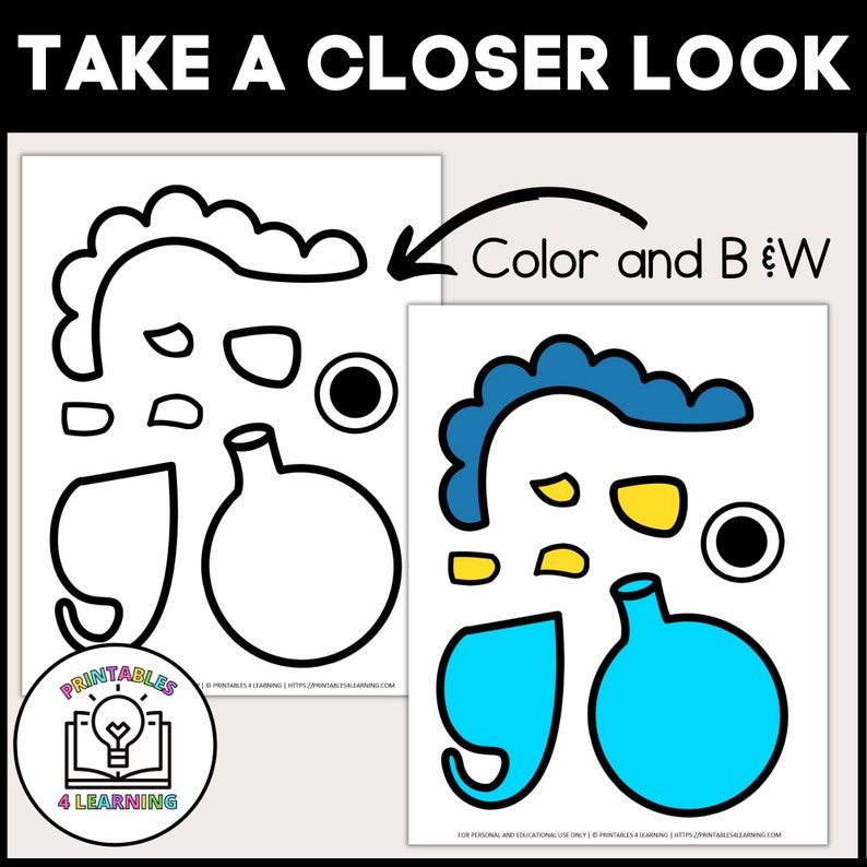 Printable Seahorse Cut and Paste Craft Instant Digital - Etsy