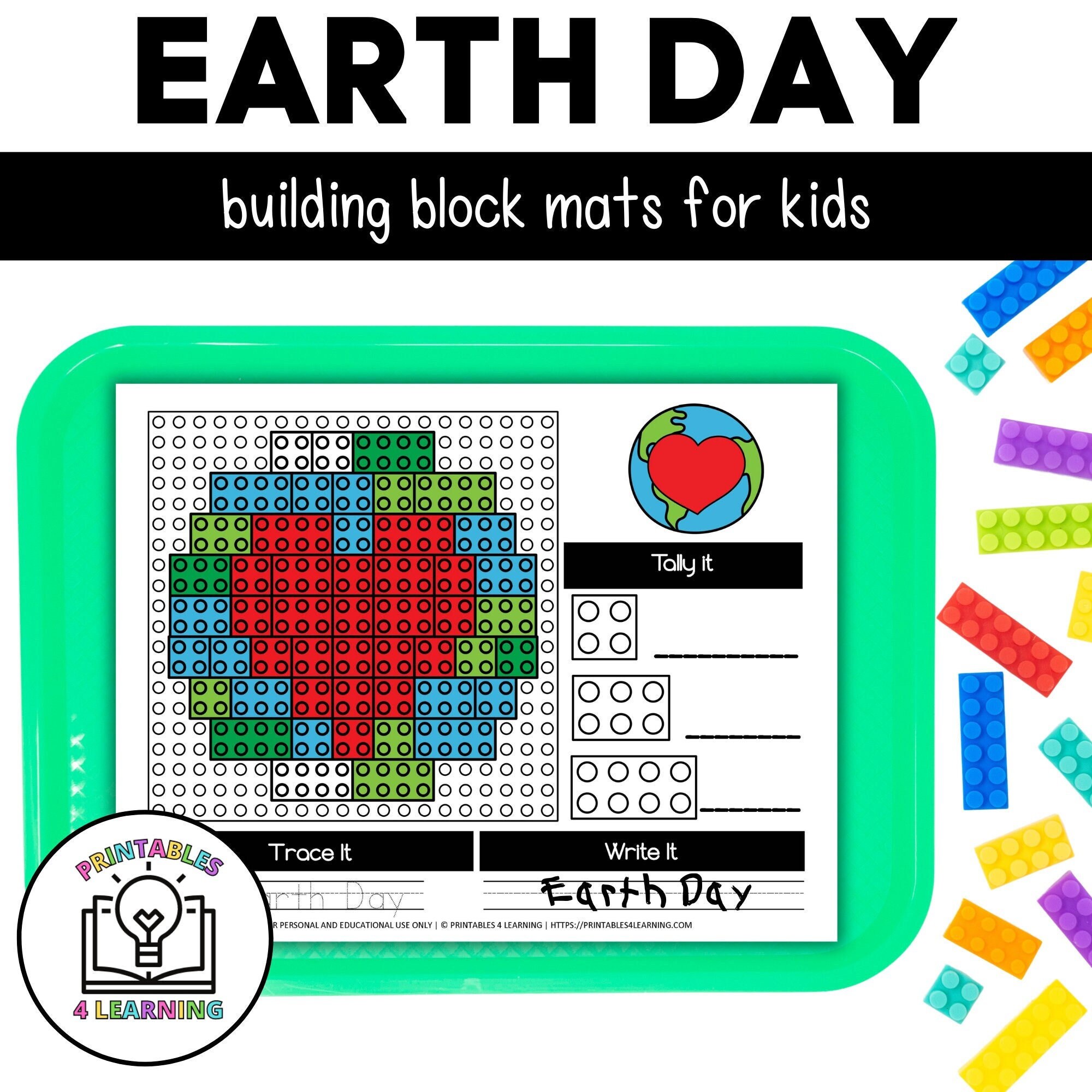 Earth Day Building Block Printable Worksheets - Brick Building ...