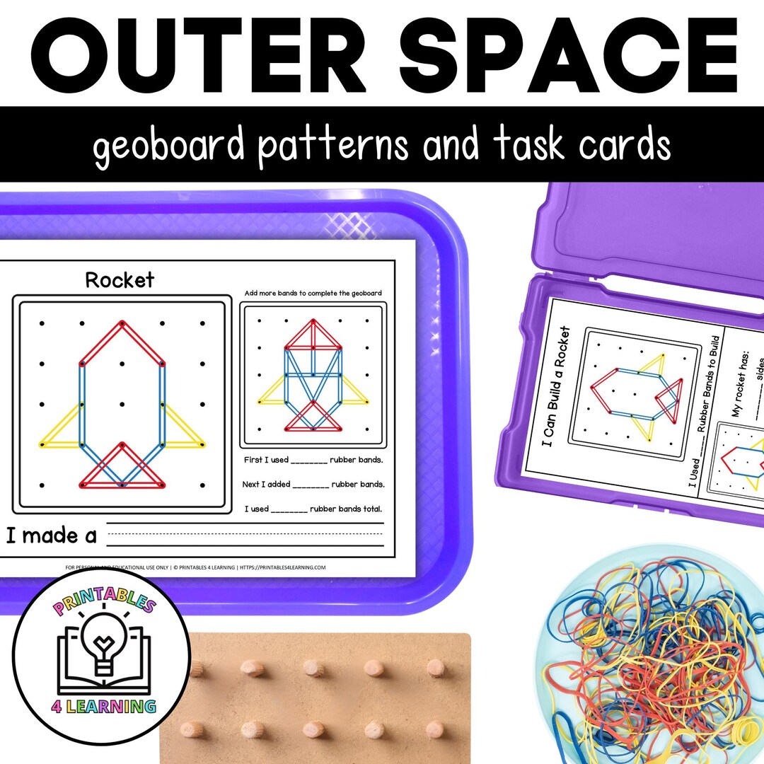 Outer Space Geoboards | Task Cards and Full Mat Geoboard Activities - Etsy