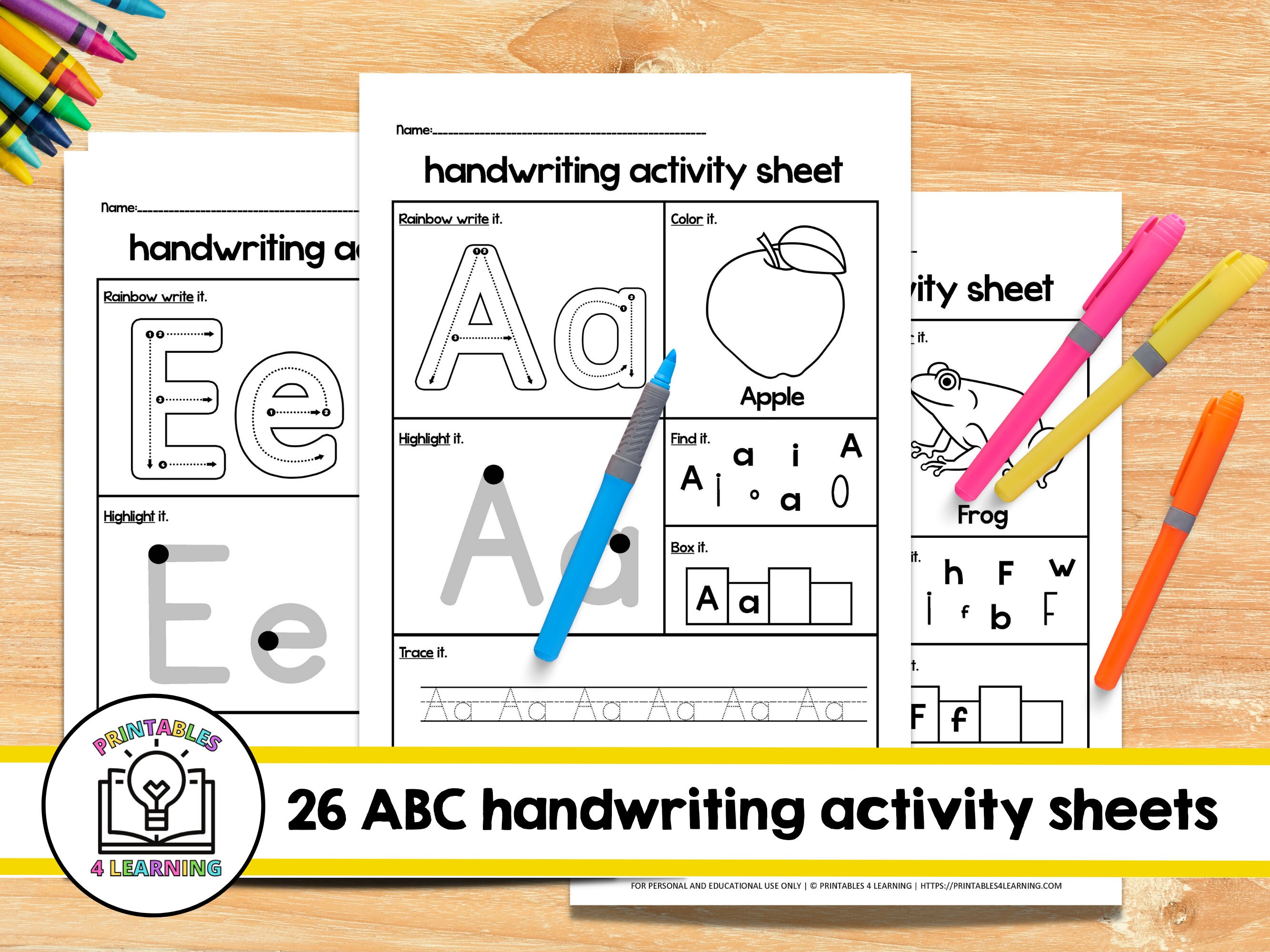 Alphabet Letters A to Z Worksheets - Etsy