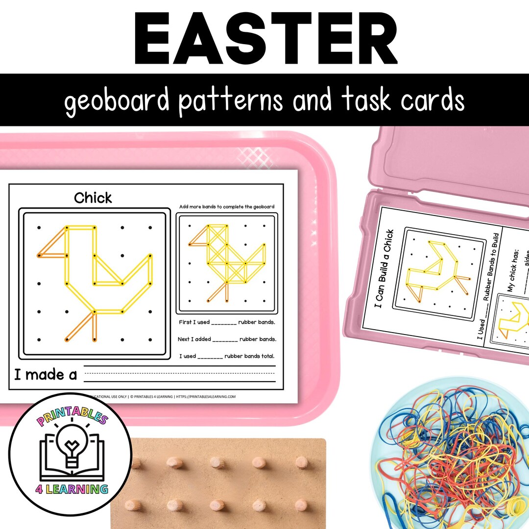 Easter Geoboards | Task Cards and Full Page Geoboard Activities - Etsy