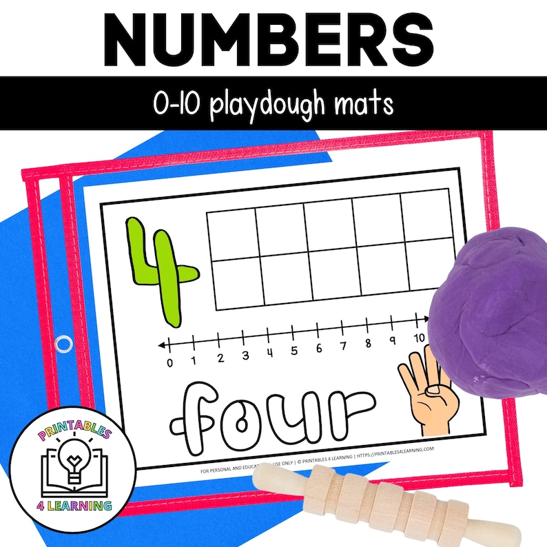 Number Playdough Mats 0-10 Printable Playdough Mats for Number ...