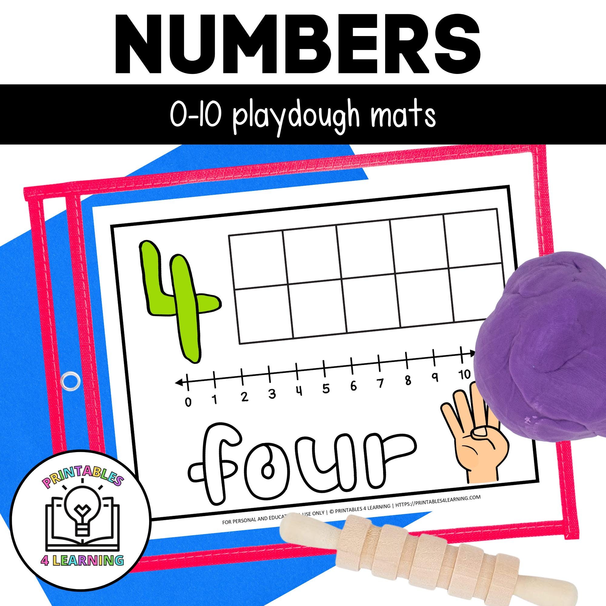 Number Playdough Mats 0-10 | Printable Playdough Mats for Number ...
