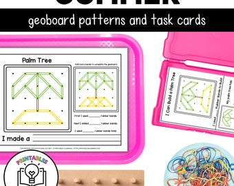 Christmas Geoboards | Task Cards and Full Mat Geoboard Activities - Etsy