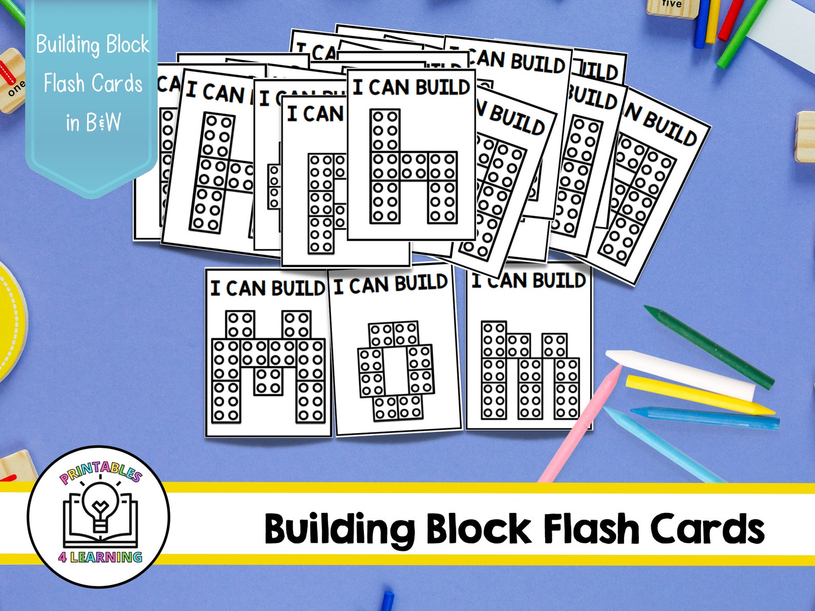 ABC Building Block Printable Worksheets - Brick Building Challenge STEM ...