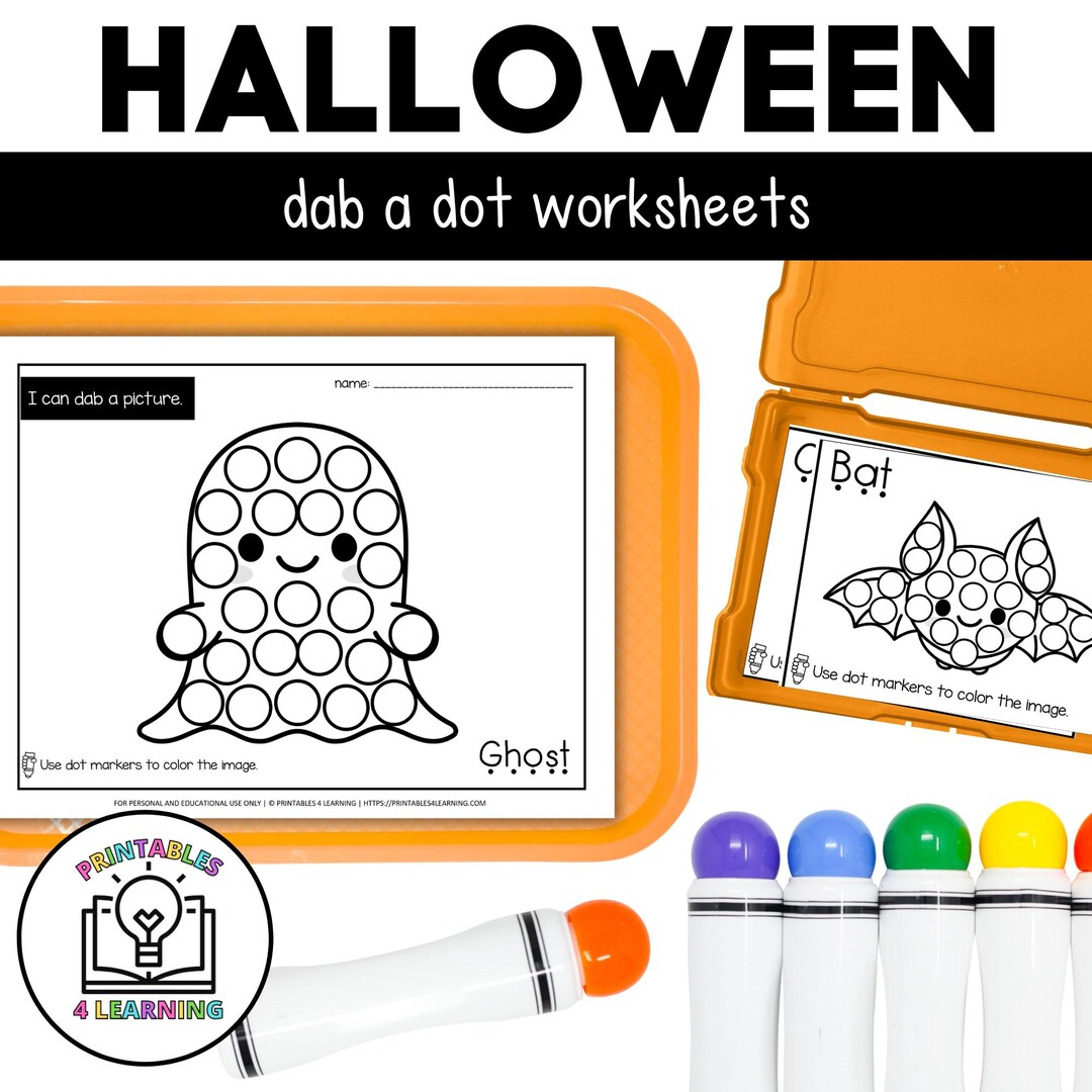 Halloween Dot Marker Printables | Task Cards and Full-page Activities ...