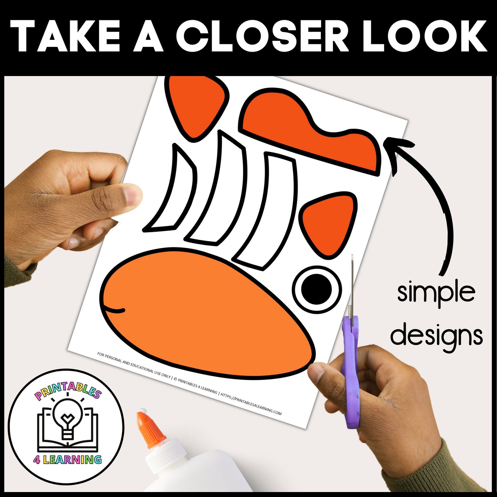 Printable Clownfish Cut and Paste Craft - Instant Digital Download - Etsy
