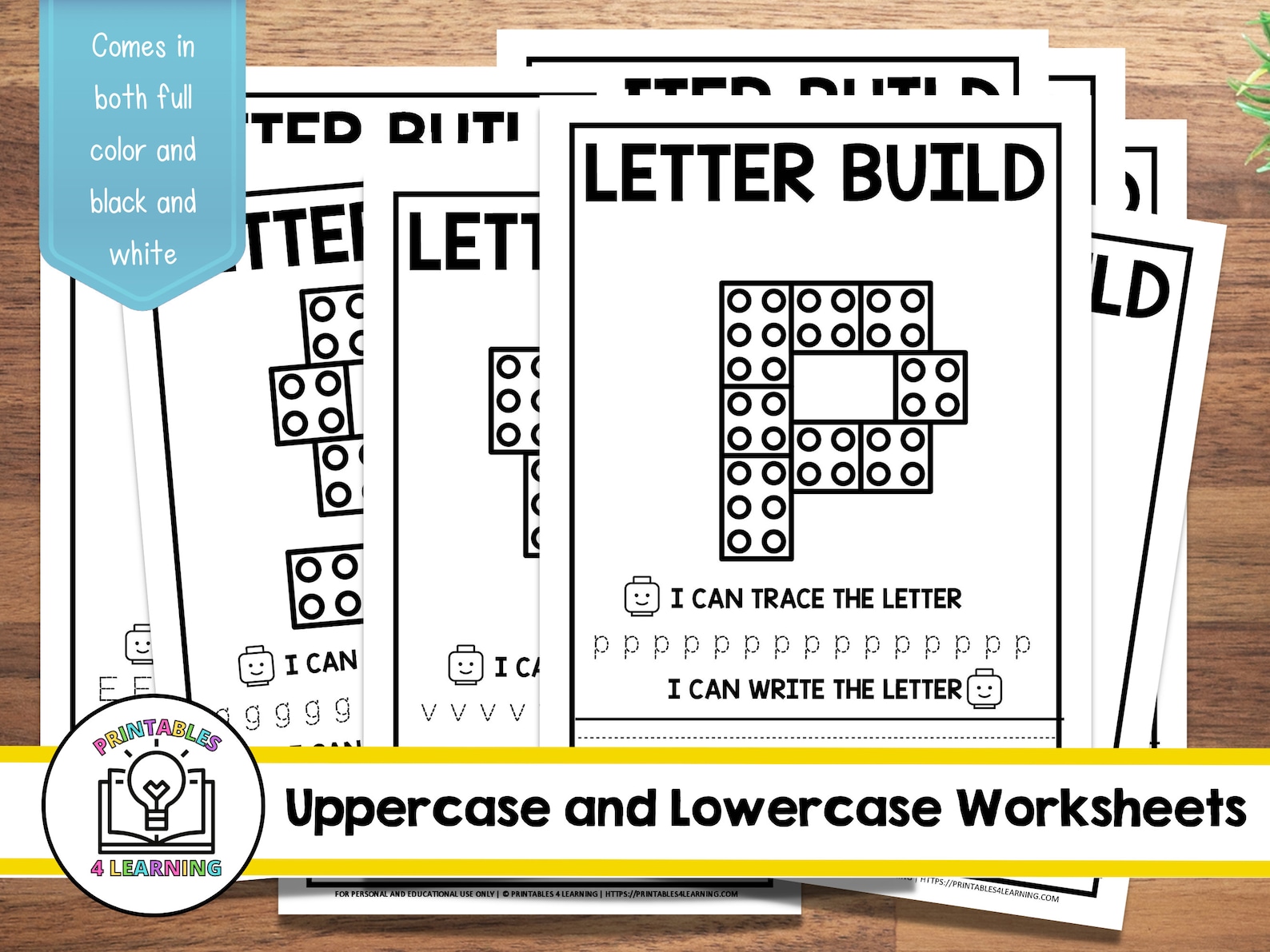 ABC Building Block Printable Worksheets - Brick Building Challenge STEM ...