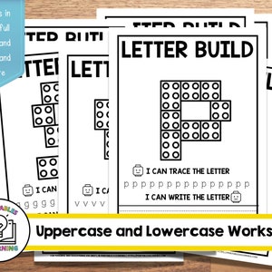 ABC Building Block Printable Worksheets - Brick Building Challenge STEM ...