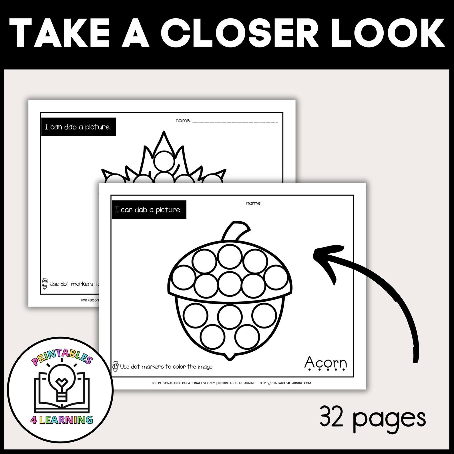 Fall Dot Marker Printables | Task Cards and Full-page Activities - Etsy