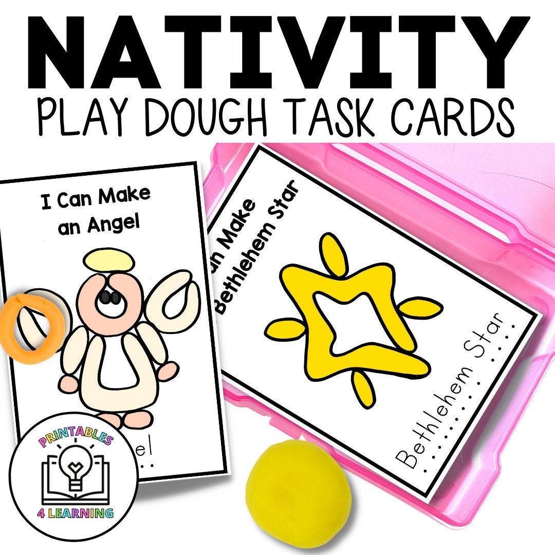 Nativity Play Dough Task Cards - Etsy