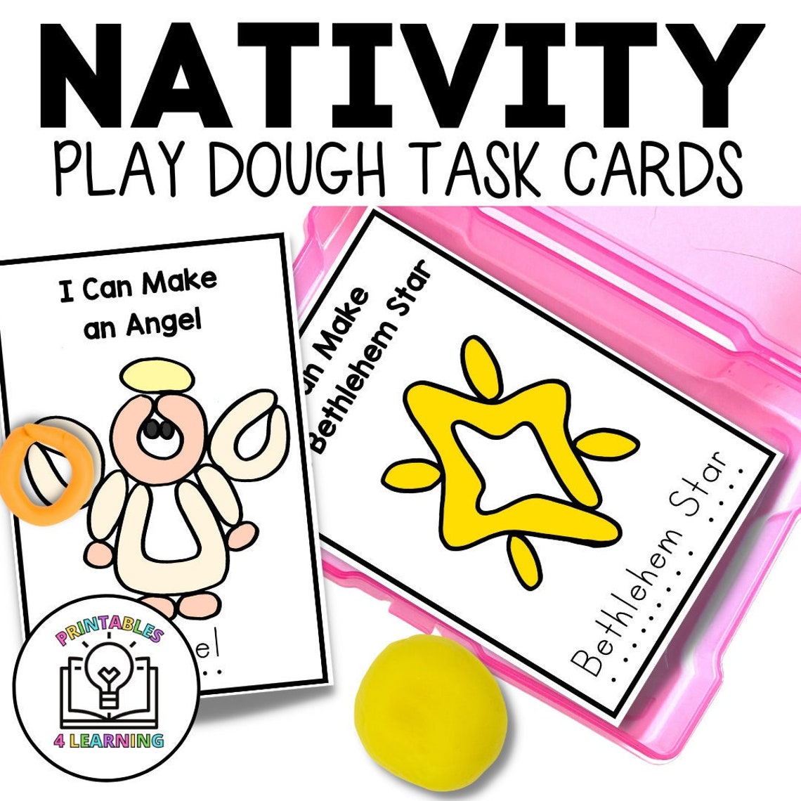 Nativity Play Dough Task Cards - Etsy