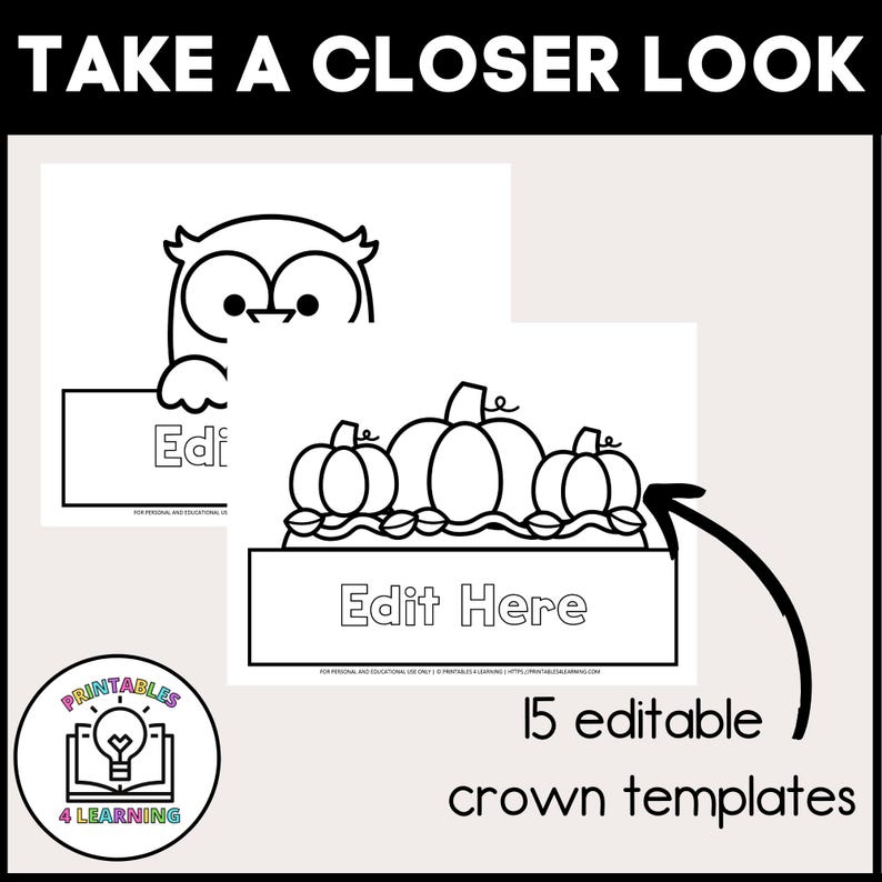 Plantillas de coronas editables con temática de otoño - Etsy México