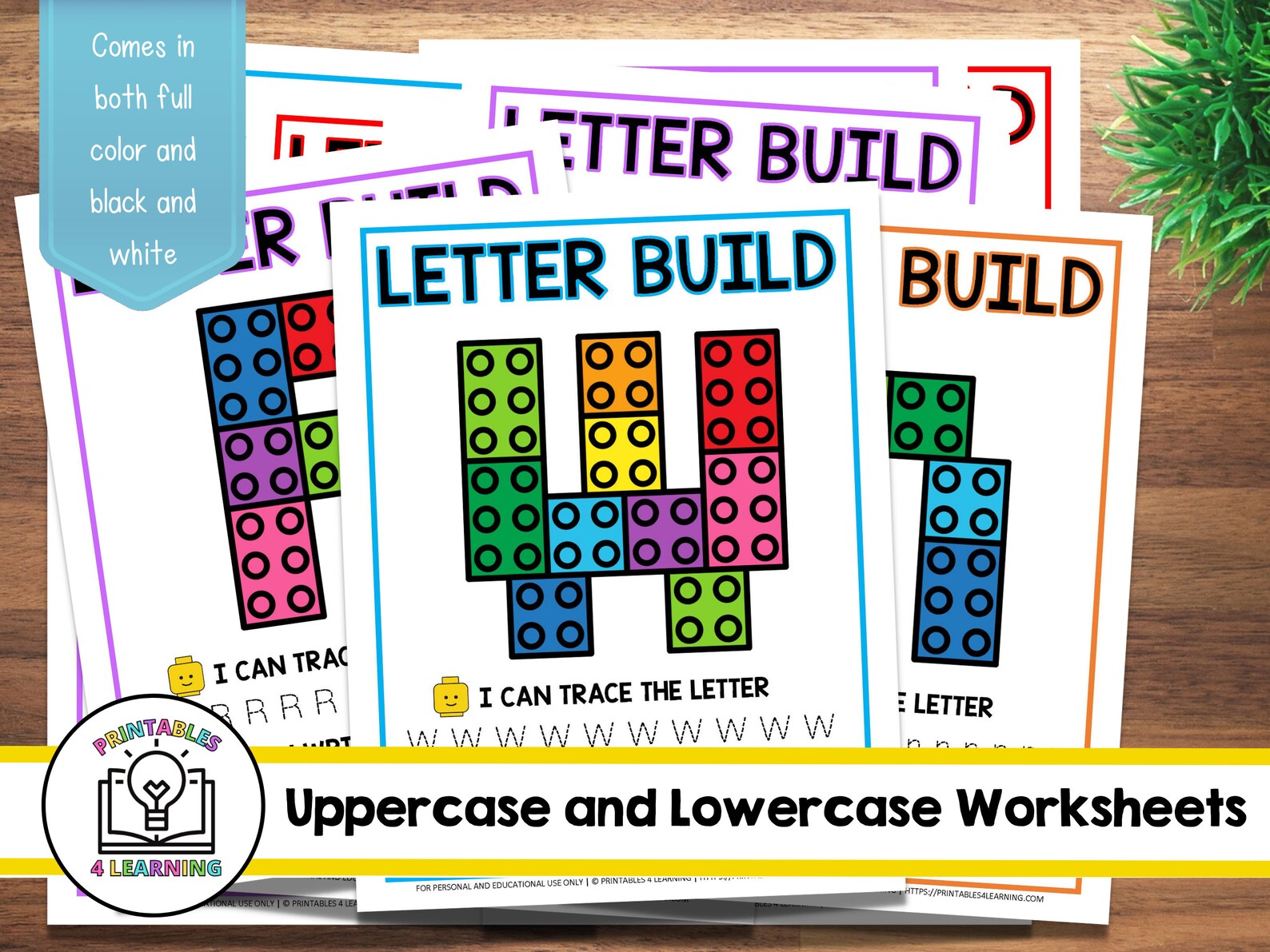 ABC Building Block Printable Worksheets - Brick Building Challenge STEM ...