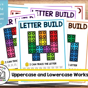 ABC Building Block Printable Worksheets - Brick Building Challenge STEM ...