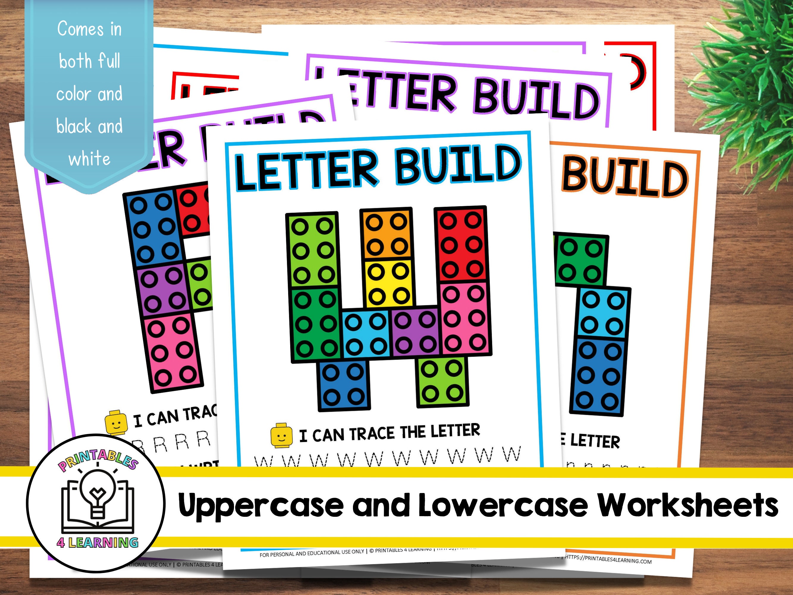 ABC Building Block Printable Worksheets - Brick Building Challenge STEM ...