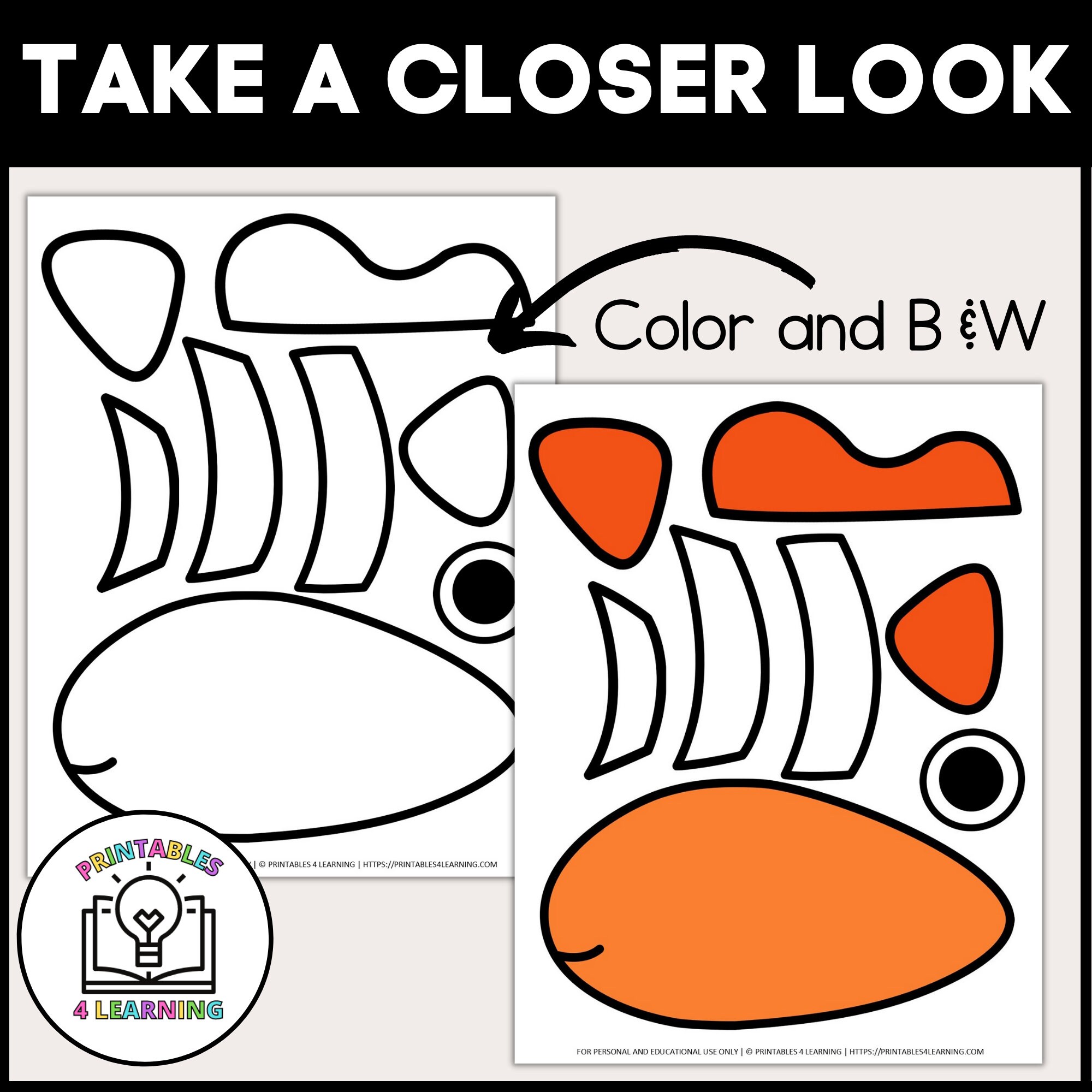 Printable Clownfish Cut and Paste Craft - Instant Digital Download - Etsy