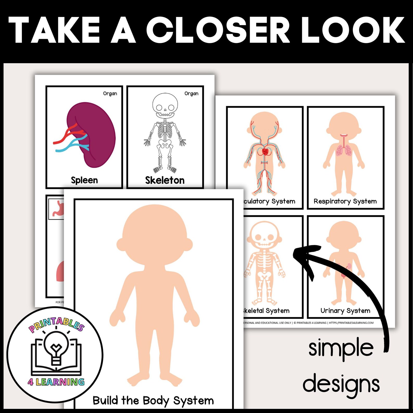 Human Body Play Dough Mats - Printable Kids Anatomy Activity | Instant ...