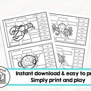 Editable Label an Ocean Animal Worksheets and Mini Book - Etsy