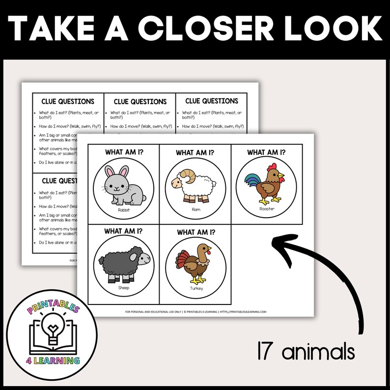 Who Am I? Headbands Game - Farm Animals Edition - Etsy