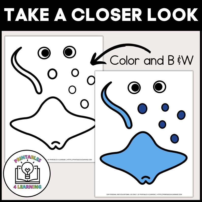 Printable Manta Ray Cut and Paste Craft - Instant Digital Download - Etsy