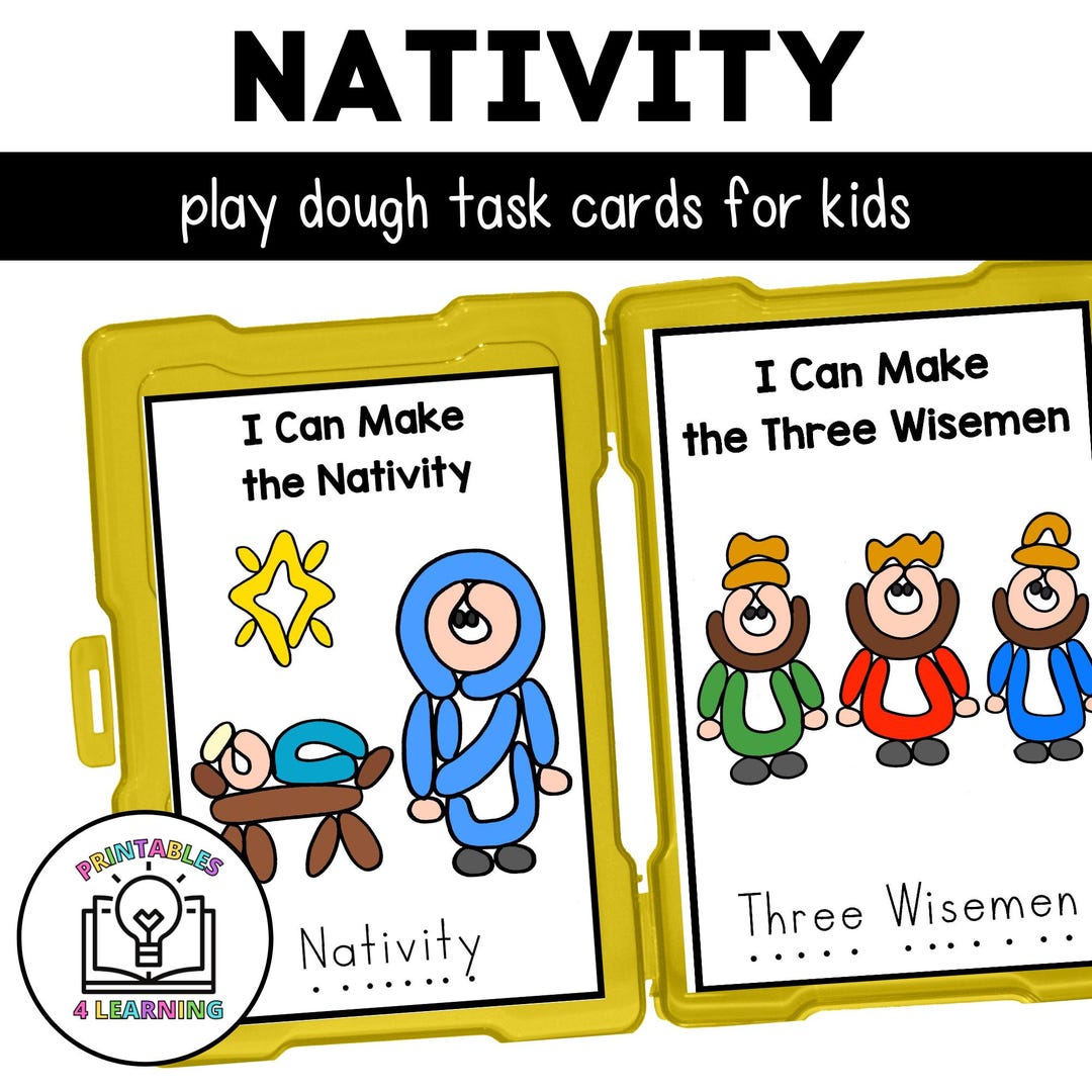 Nativity Playdough Task Cards | Christmas Activity - Etsy
