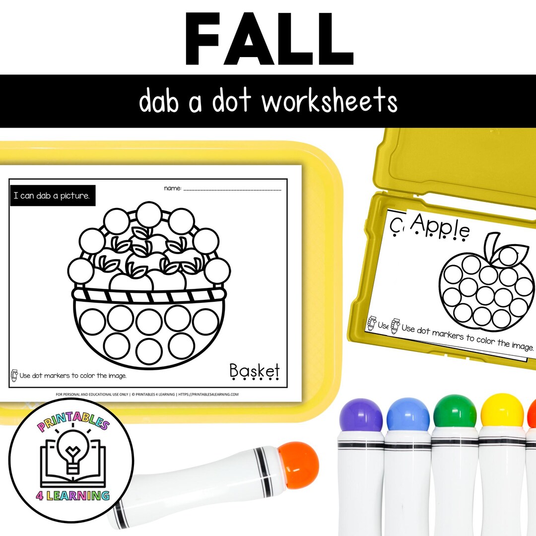 Fall Dot Marker Printables | Task Cards and Full-page Activities - Etsy