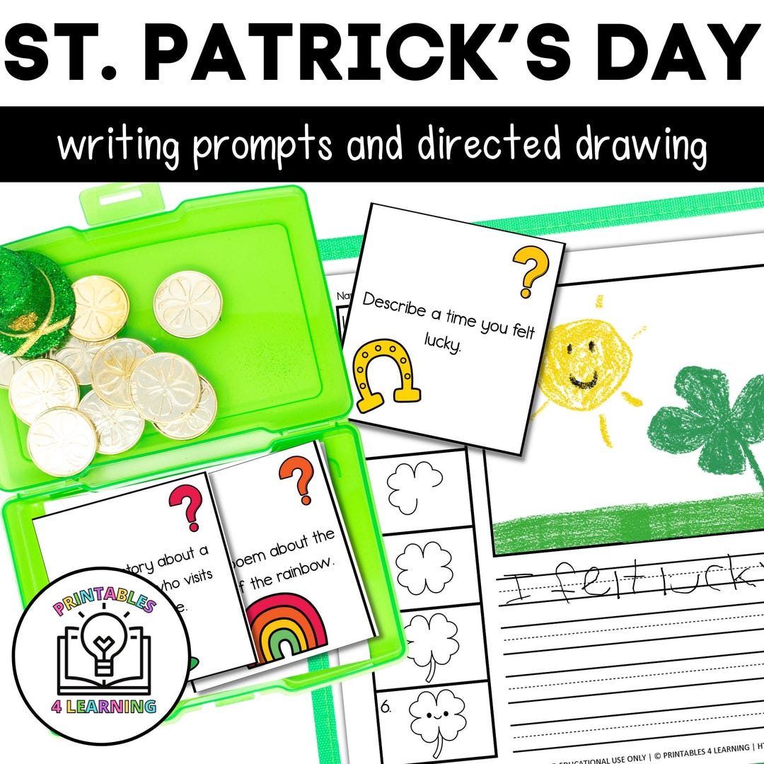 St. Patrick's Day Directed Drawing | St. Patrick's Day Writing Prompts ...