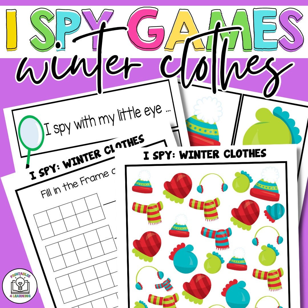 I Spy Winter Clothes - Etsy