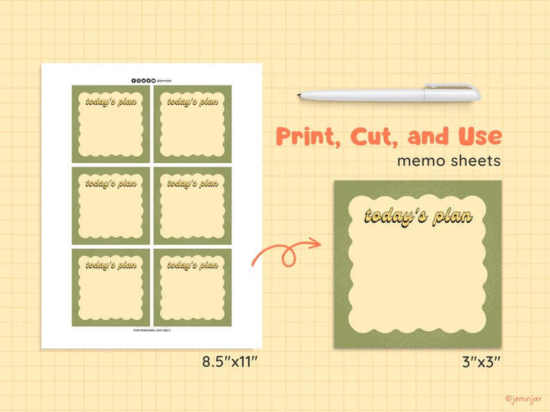 Printable Stationery, Retro Memo Sheets, Funky Memo Pads, Groovy ...