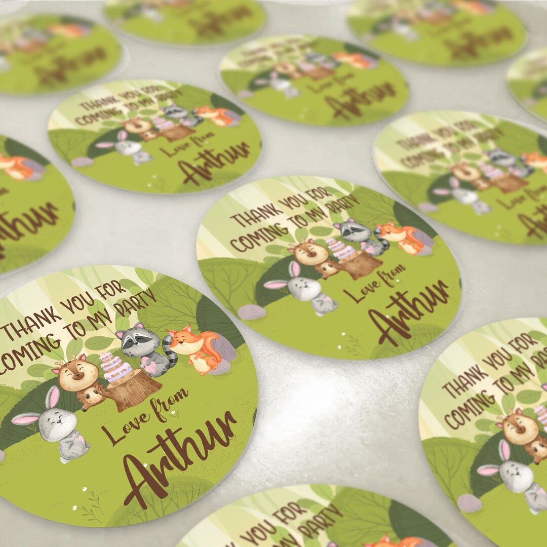 24 Country Style Favor Tags Baby Shower, Greenery Cone Favor, Circle ...