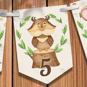 Woodland Forest Animals Personalised Party Banner Wild Life Bunting ...