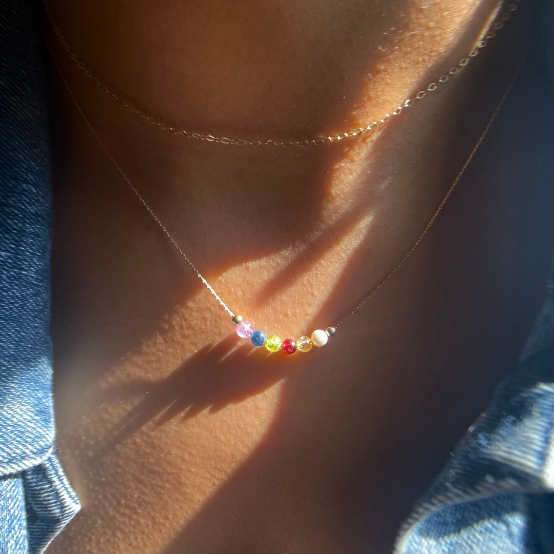 Personalized Gift Family Birthstone Necklace Custom Birthstone Jewelry ...