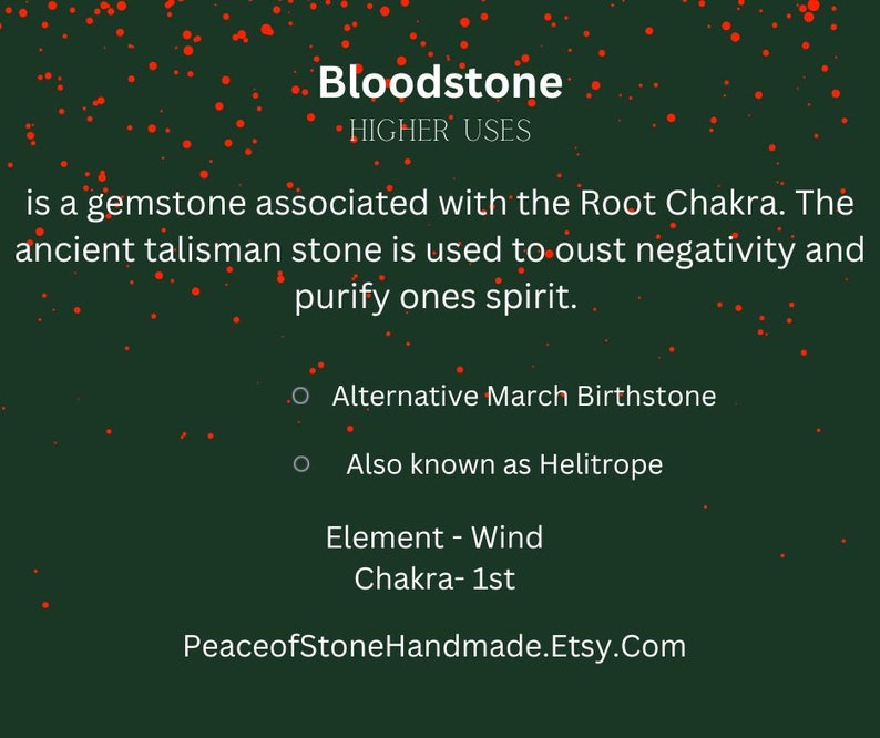 Handmade Teardrop Bloodstone Necklace: March Birthstone Jewelry - Etsy
