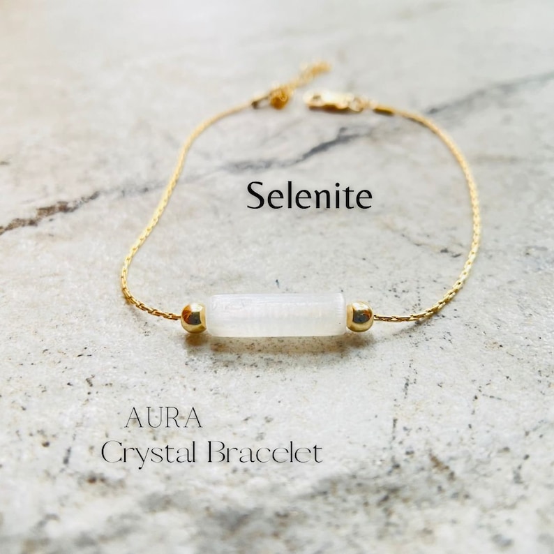 Small Selenite Bracelet Jewelry Metaphysical |peace of Stone Handmade ...