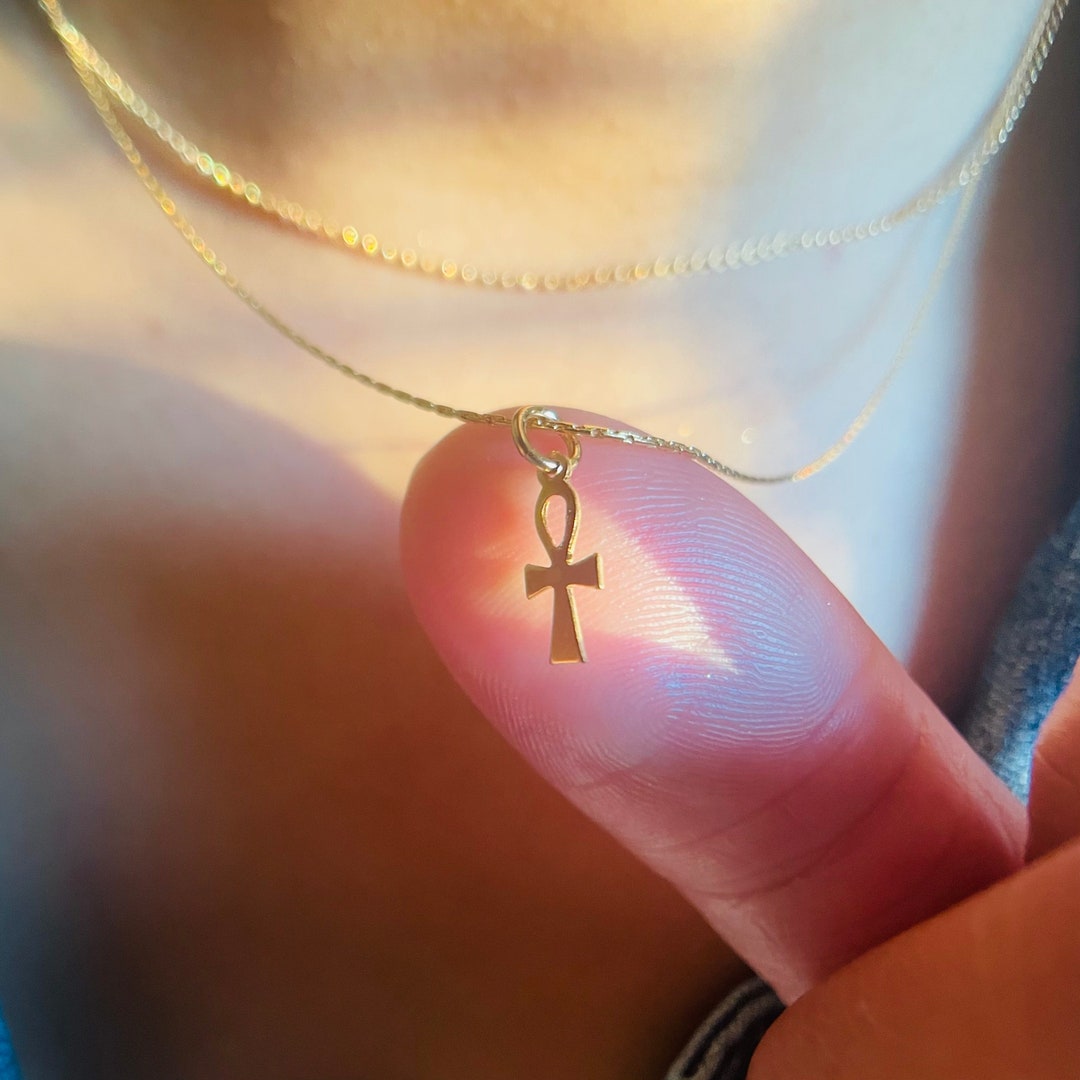 Small Gold Ankh Necklace for Women and Girls African Cross Egyptian ...