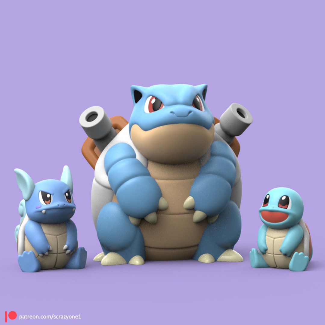 Blastoise Evolution Line Designed by Scrazyone1 - Etsy