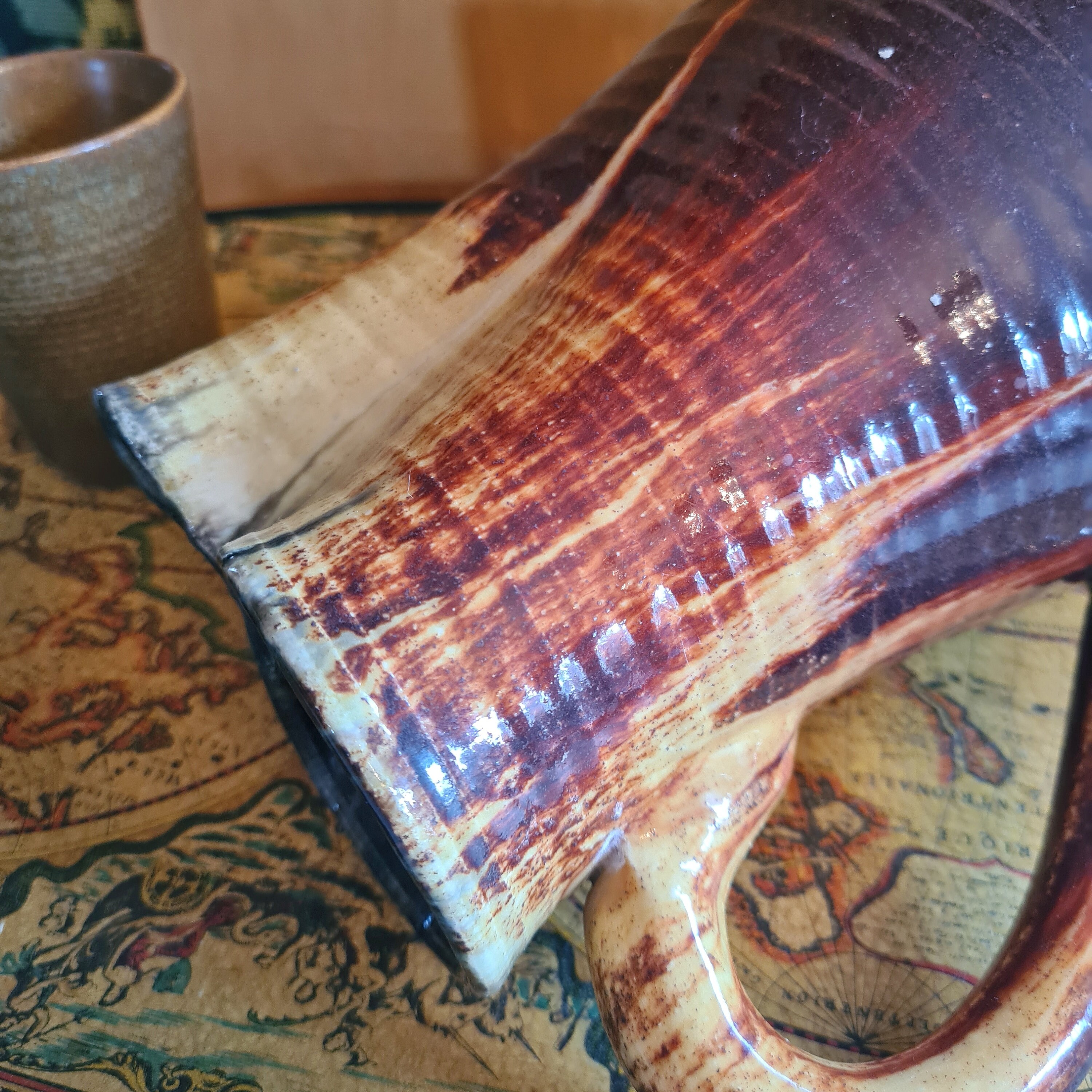 Accolay Modernist Enameled Ceramic Pitcher With Pinched Spout - Etsy