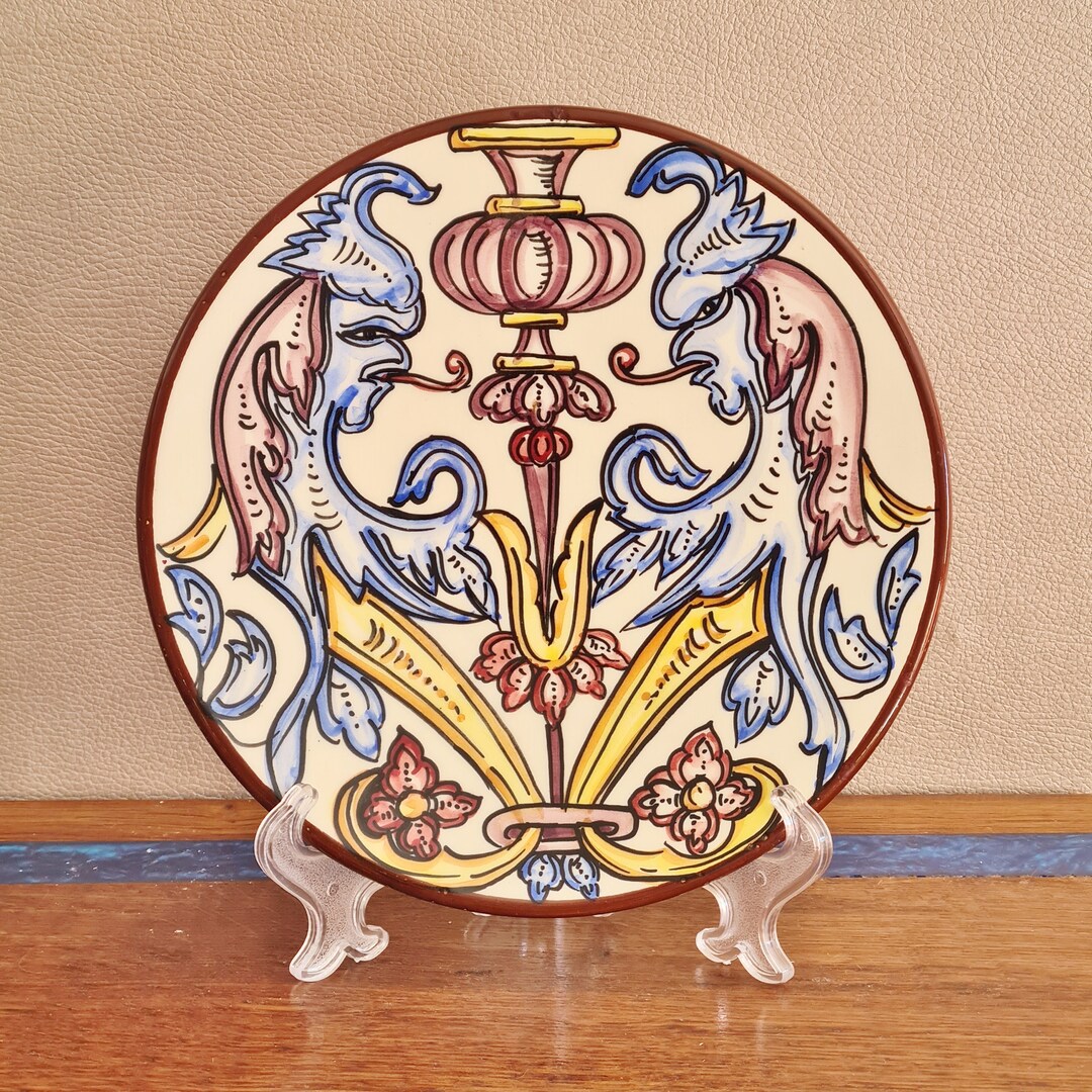 Ceramic Collection Plate M.VALERO Dragon Pattern - Etsy