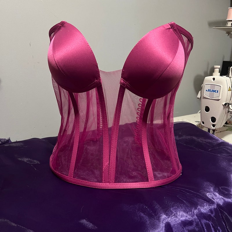 Pink Black Corset - Etsy
