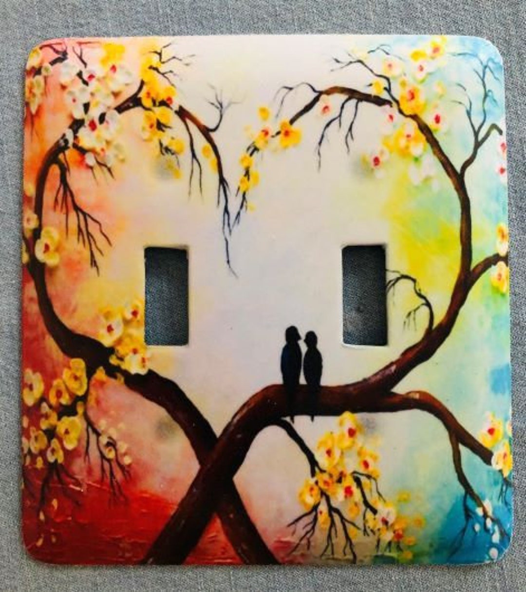 Birds in A Tree Double Metal Switch Plate - Etsy