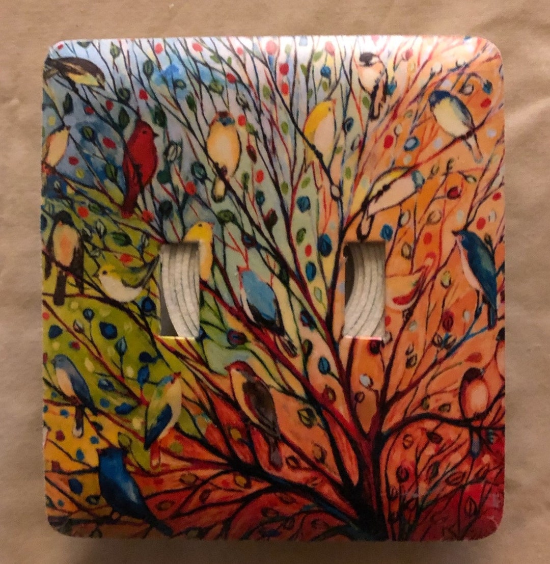 Birds in A Tree Double Metal Switch Plate 5x4.5 - Etsy