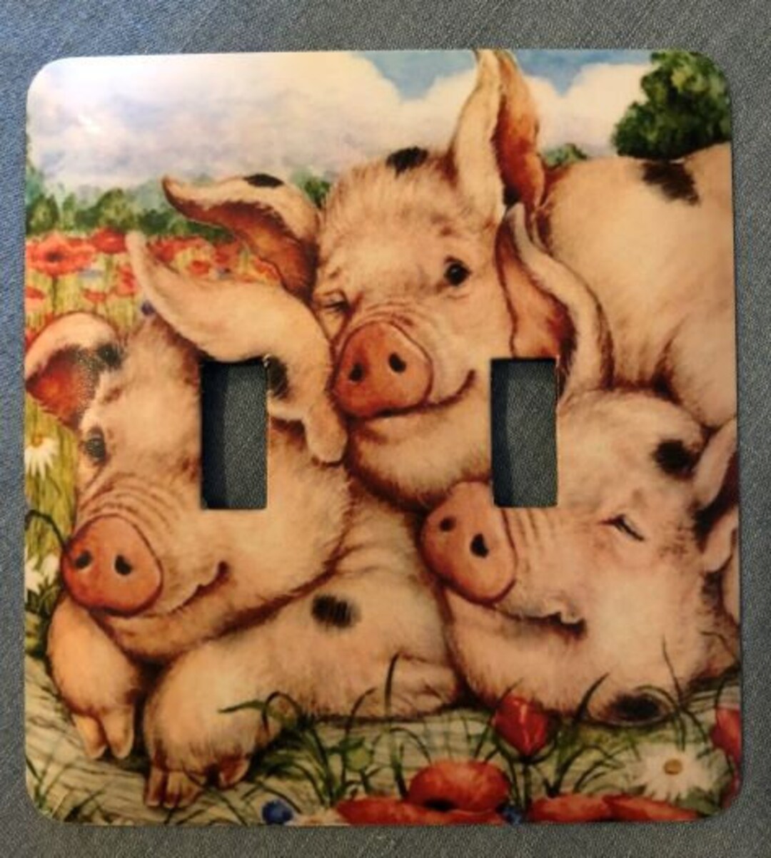 Three Little Pigs Double Metal Switch Plate - Etsy