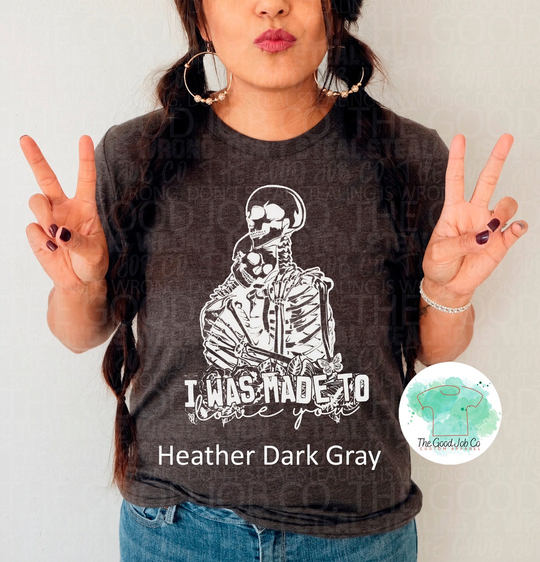 Skeleton Love Shirt, Goth Valentine, His and Hers Valentine Tshirt ...